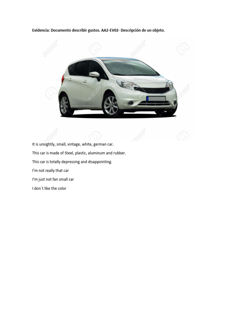 Documento describir gustos. AA2-EV02 | PDF