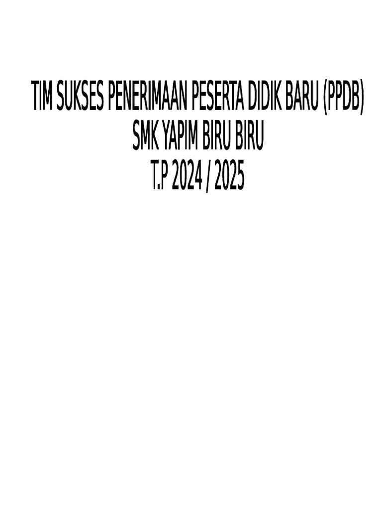 Susunan Team PSB Yapim Biru TP 2025-2026 | PDF