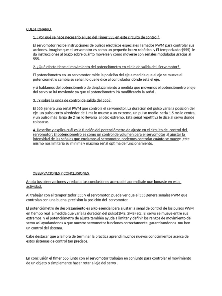 Práctica 8 - Observaciones y Conclusiones | PDF | Ingenieria Eléctrica