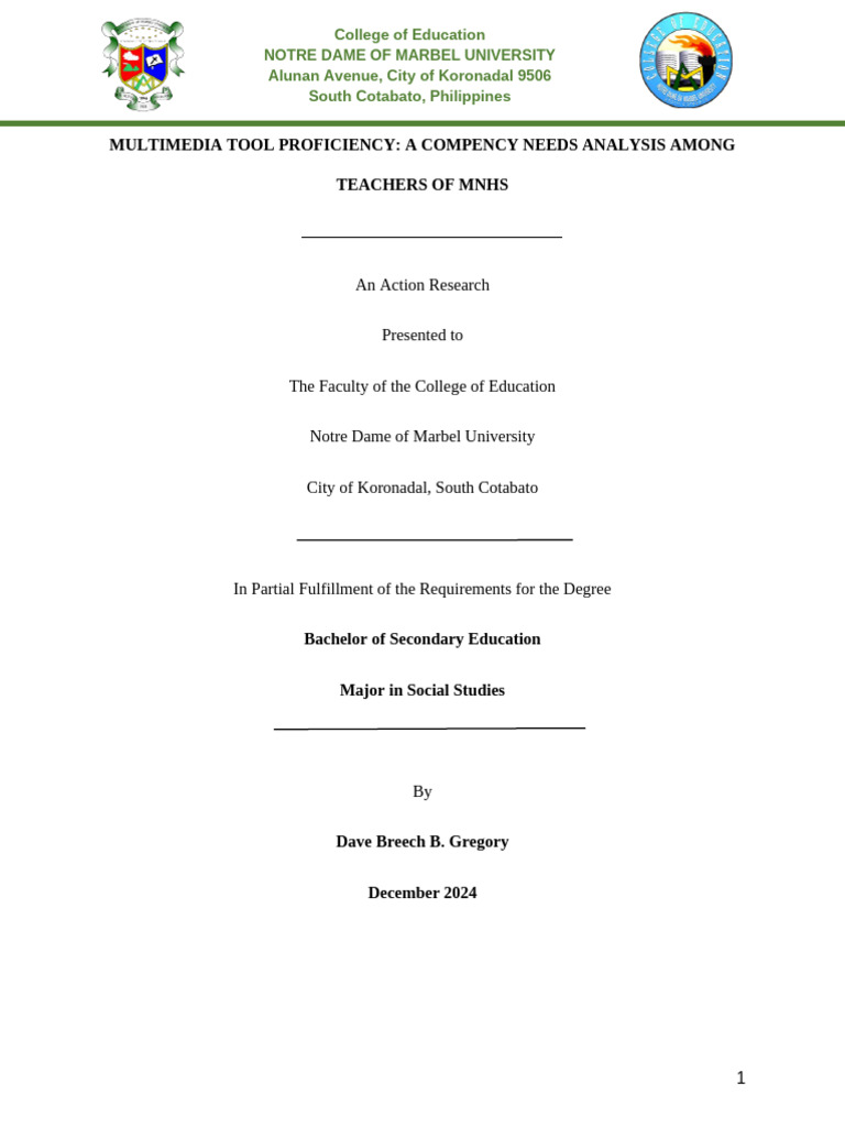 Multimedia Tool Proficiency | PDF | Multimedia | Teachers