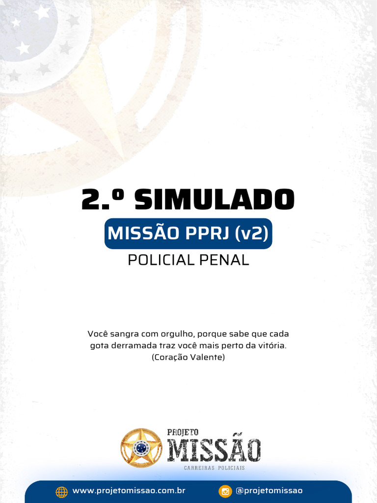 02-Simulado Missao PPRJ v1 Policial Penal | PDF | Pronome | Linguística