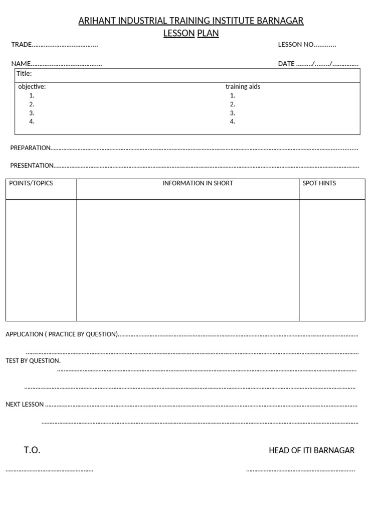 New Lesson Plan | PDF