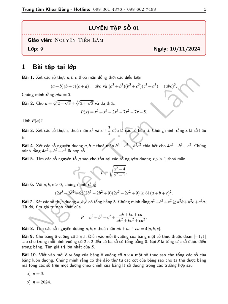 On Luyen Lop 9 KB Nam Hoc 20242025 | PDF