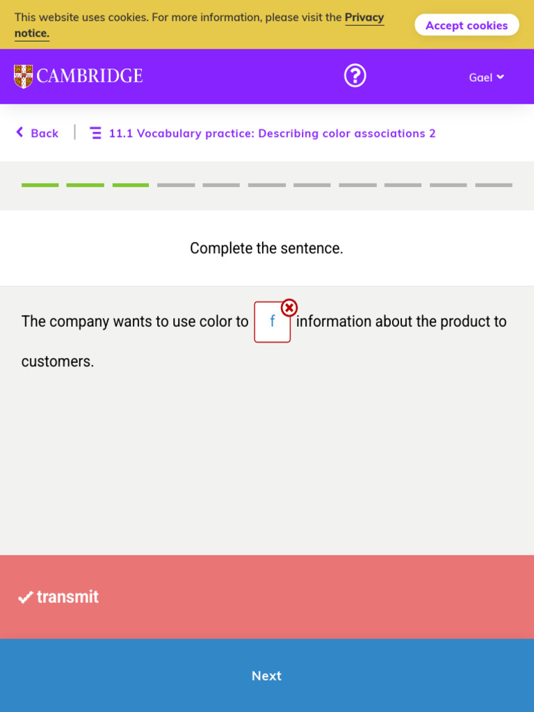 Vocabulary Practice Describing Color Associations 2 Cambridge One | PDF