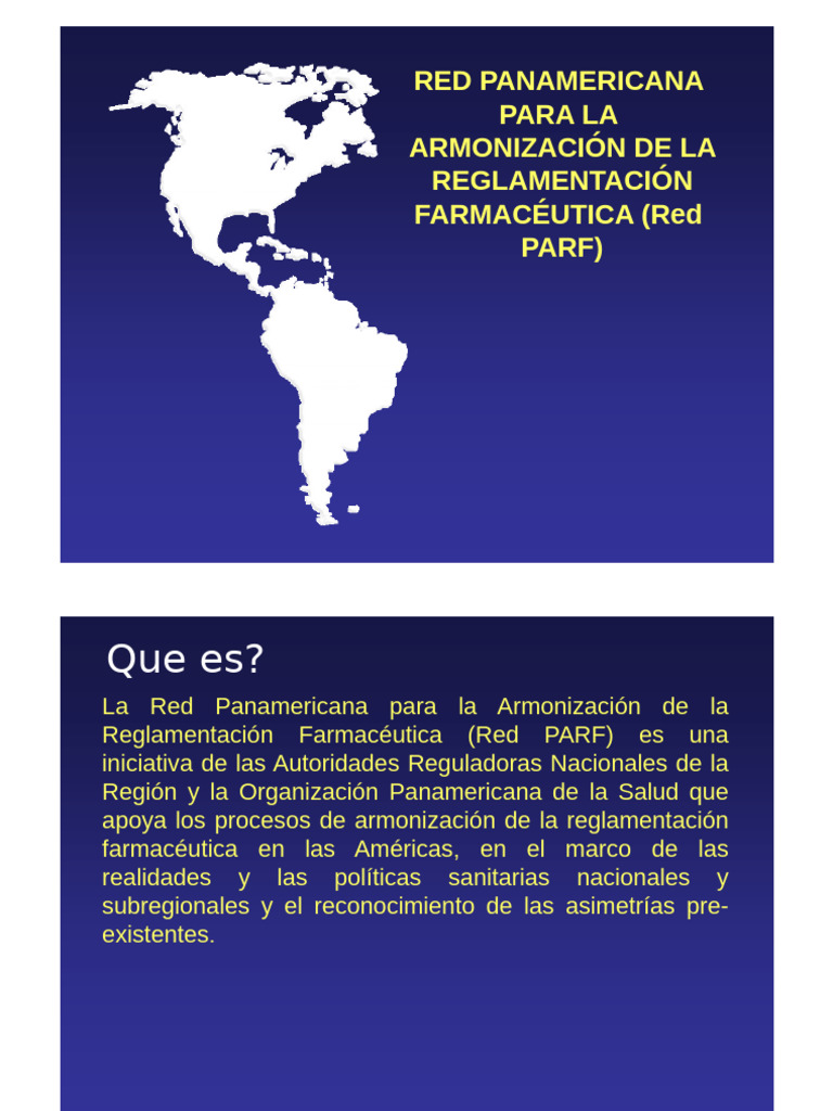RED PANAMERICANA PARA LA ARMONIZACIÓN DE LA REGLAMENTACIÓN FARMACÉUTICA ...