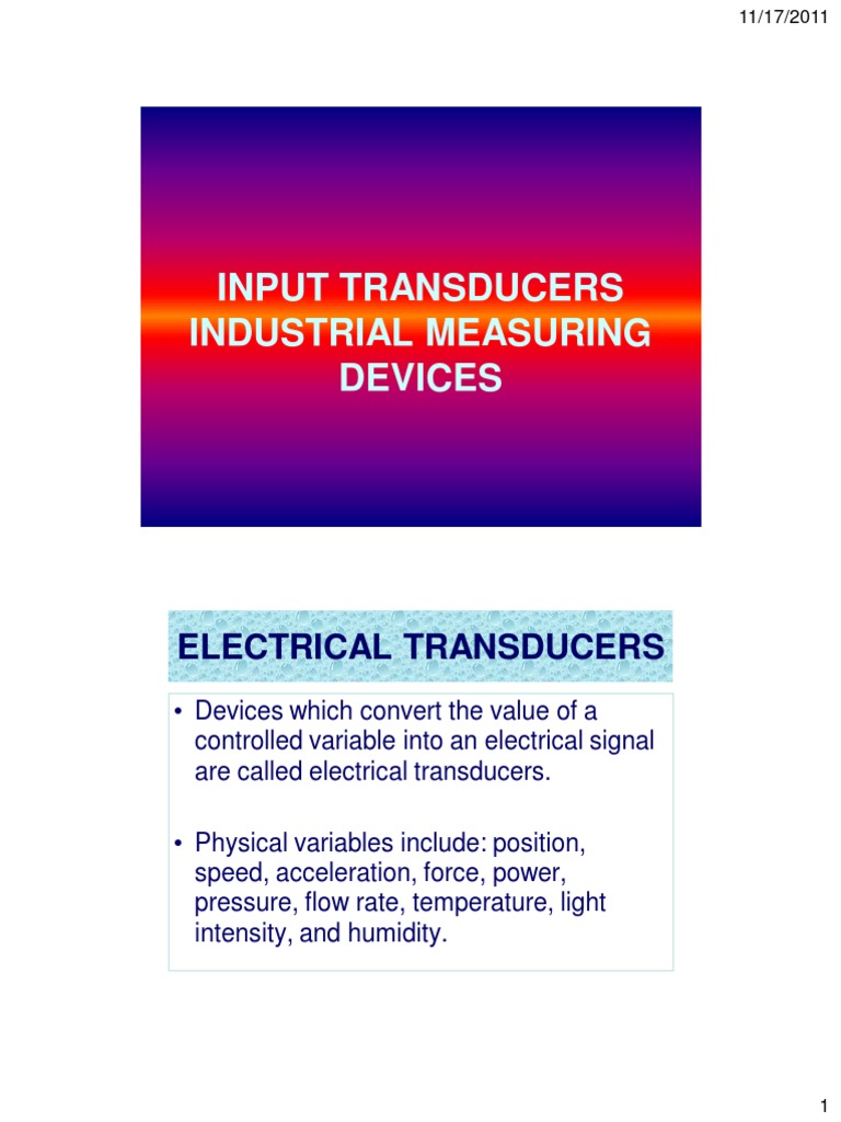 Input Transducer | PDF | Thermocouple | Pressure Measurement