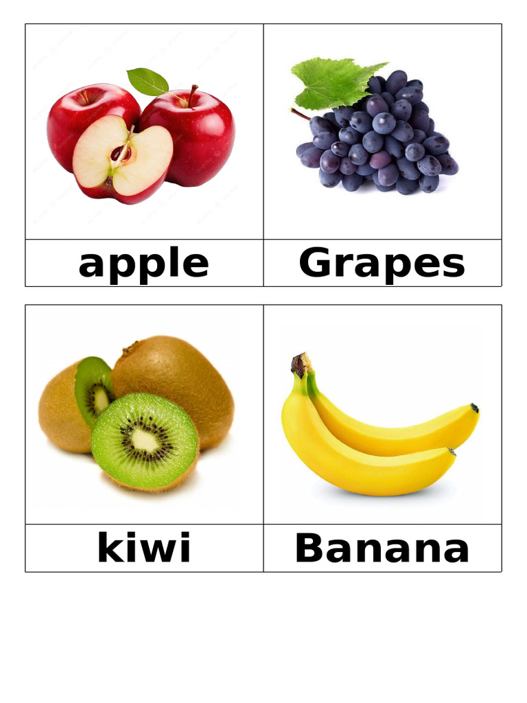 Fruits - 3 Part Card | PDF