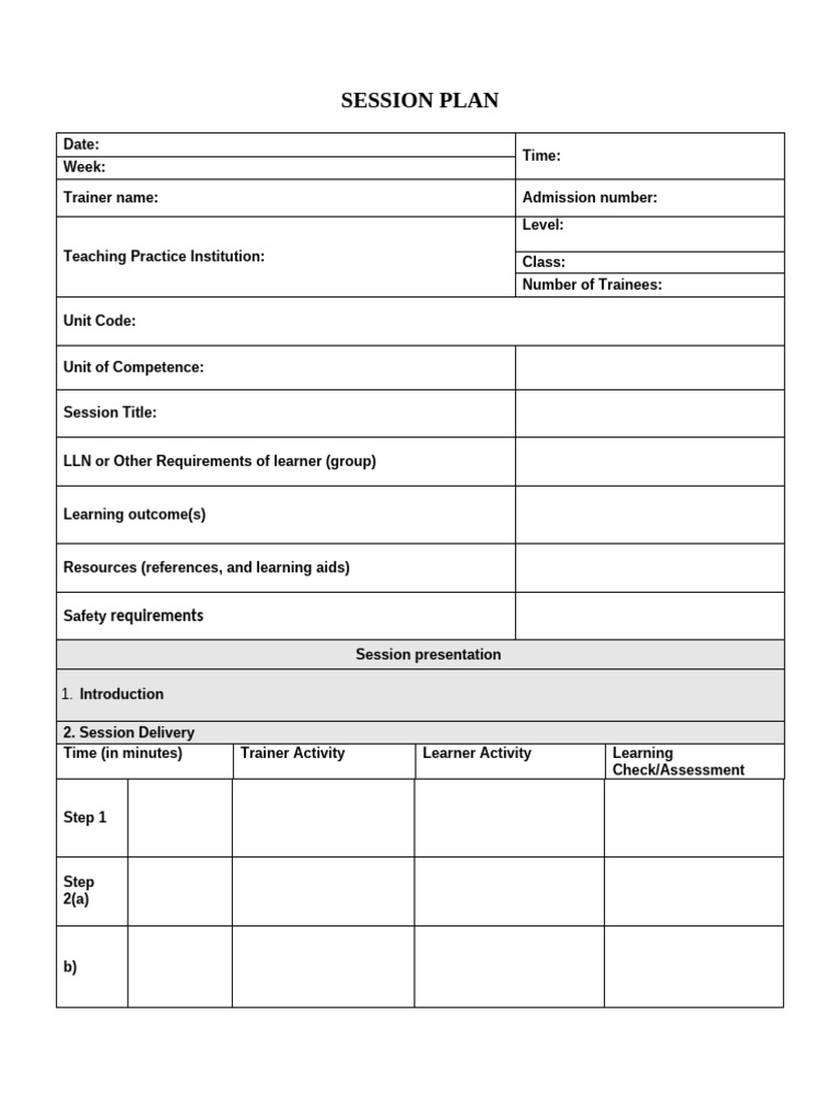 Session Plan | PDF