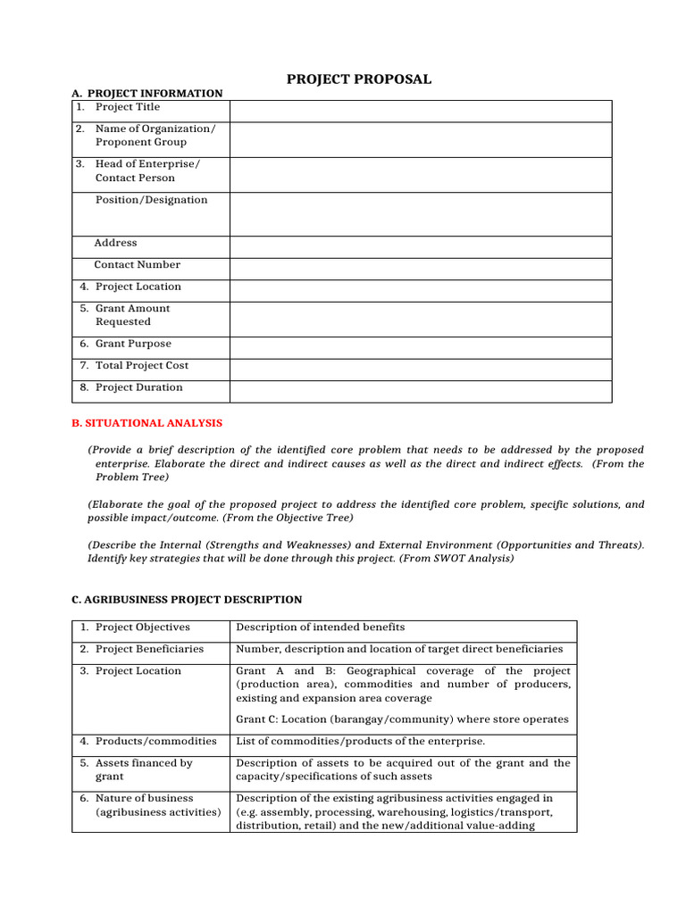 KADIWA Financial Grant Assistance Program Project Proposal Template ...