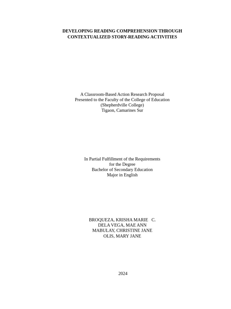 FINALIZED - C1 C2 C3 - Contextualized Story Reading Activities | PDF ...