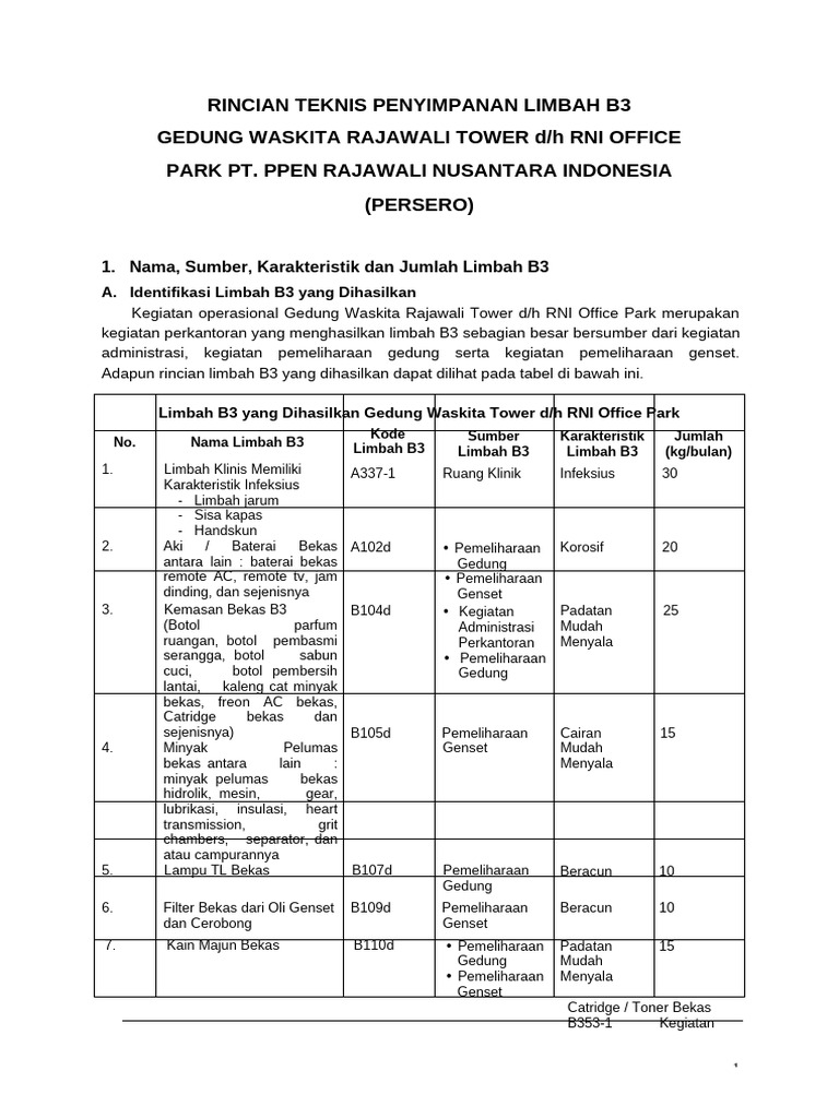 - Rintek B3 RNI OFFICE PARK - Waskita Rajawali | PDF