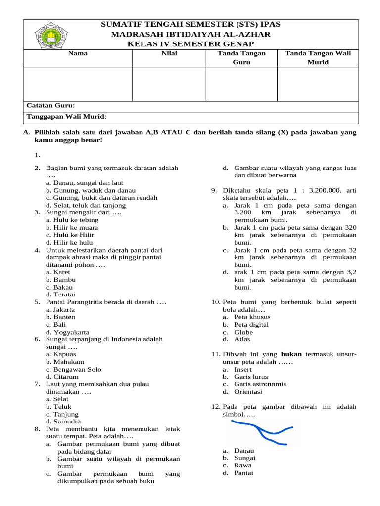 Soal Sts Mapel Ipas Semester Genap Kelas 4 | PDF