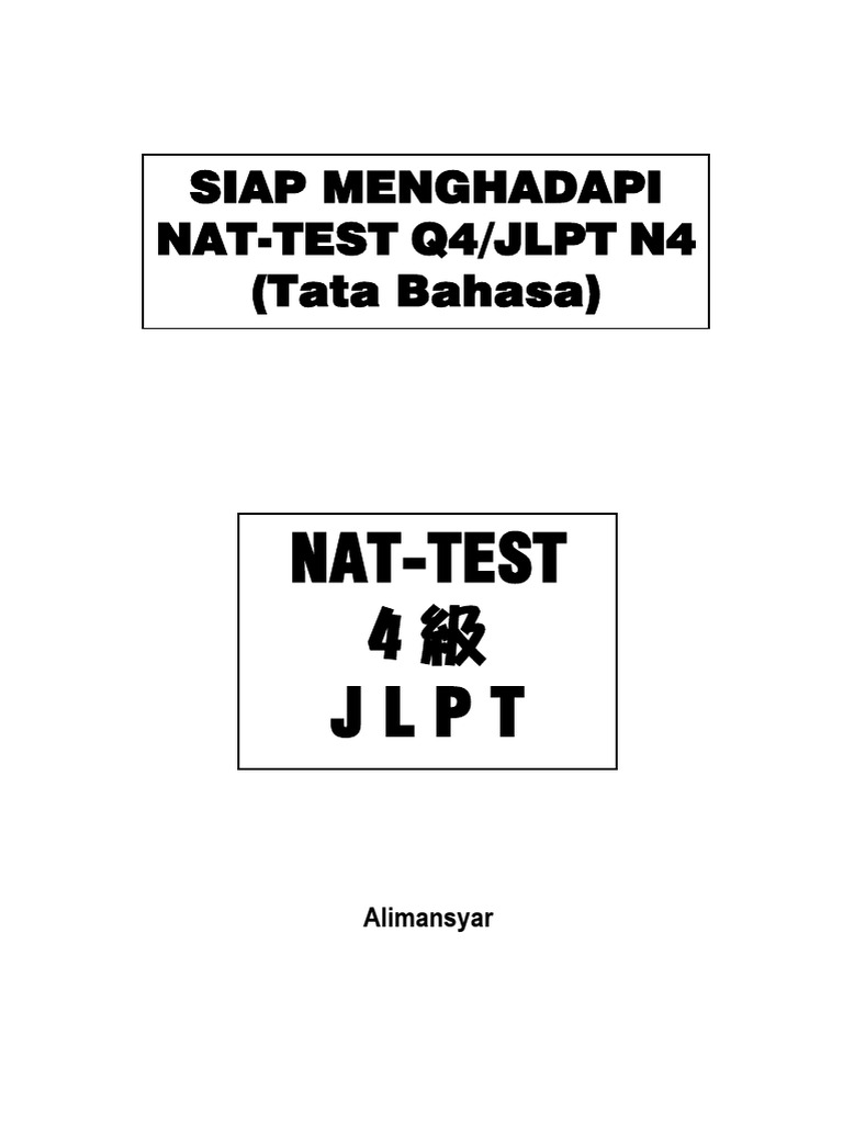 Siap Menghadapi Nat-Test Q4 JLPT N4 | PDF