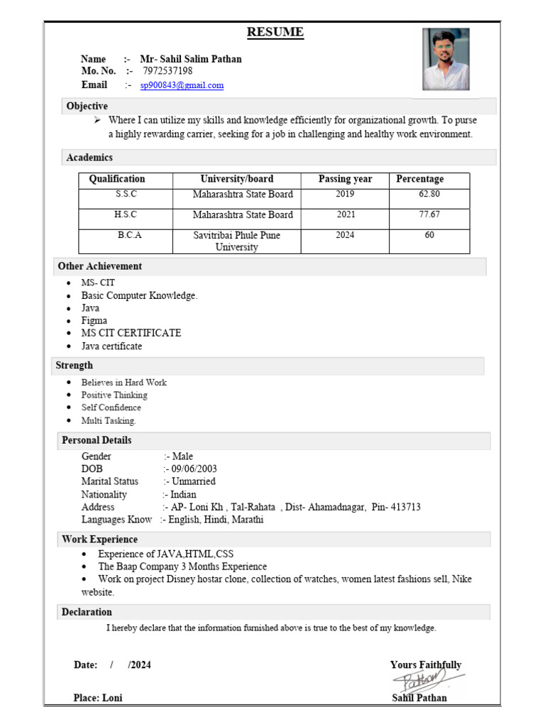Sahil Resume | PDF