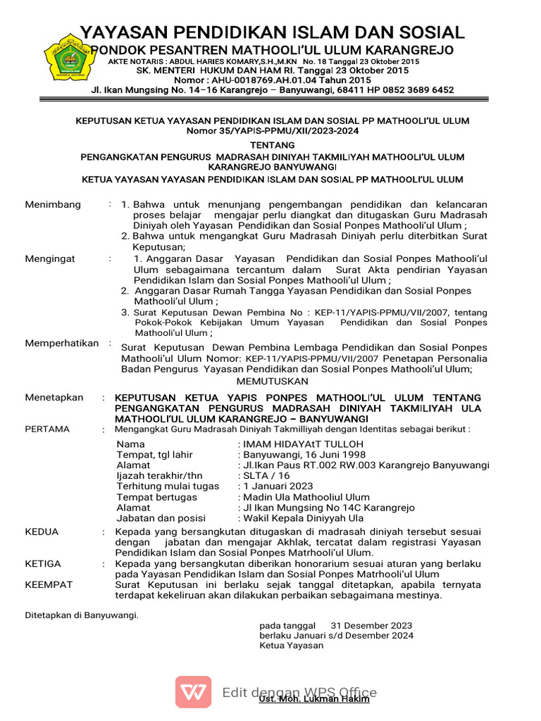 SK Madin Dayat | PDF