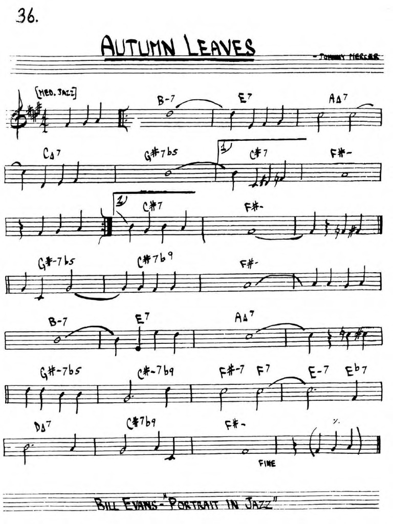 Autumn Leaves Bb Pdf