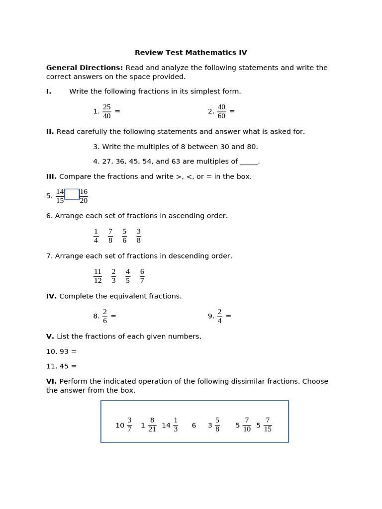 REVIEWER-TEST-W-KEY (1) | PDF | Mathematics