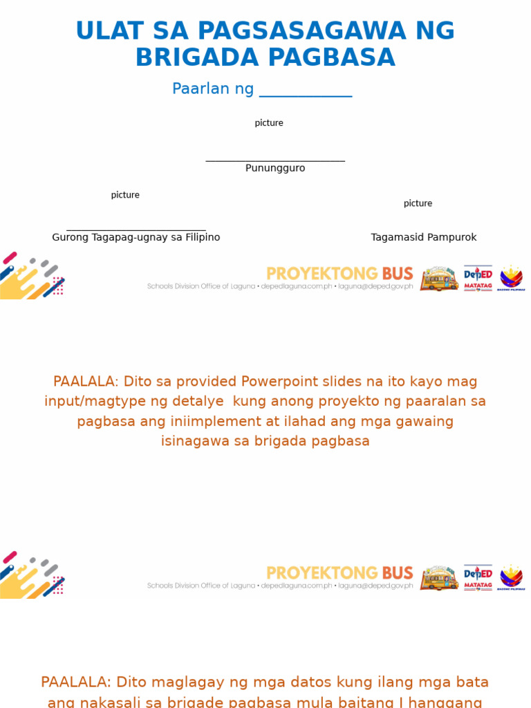 Brigada Pagbasa Template | PDF