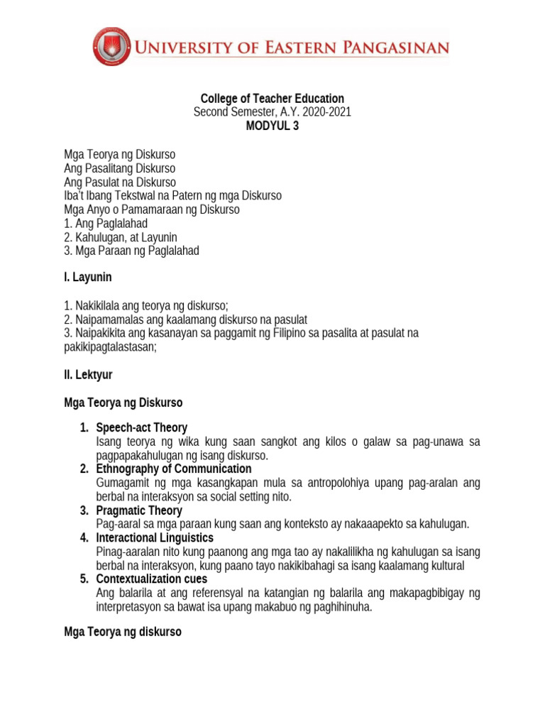 Diskurso Midterm | PDF