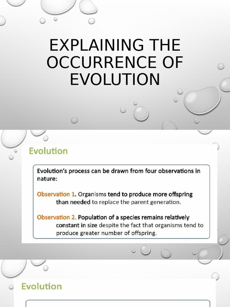 Explaining The Occurrence of Evolution | PDF