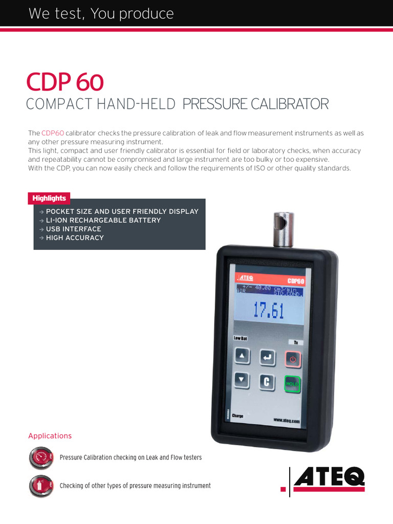 Brochure CDP60 | PDF | Calibration | Pascal (Unit)