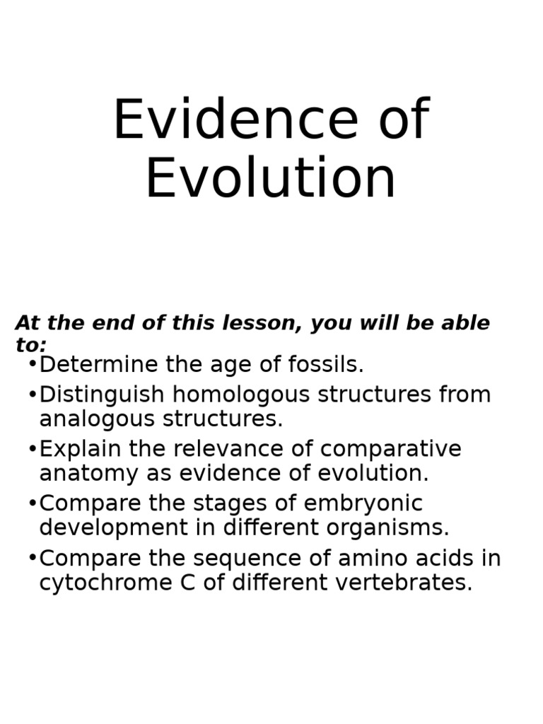 Evidence of Evolution | PDF
