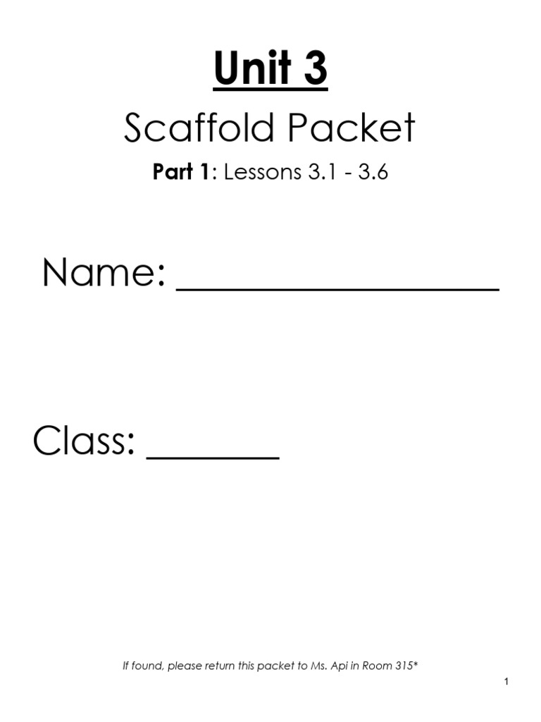 Scaffold Packet_ 3.1-3.6 | PDF