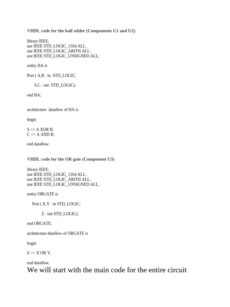 stRUCTURAL mODELING OF fULL aDDER | PDF | Vhdl | Systems Engineering