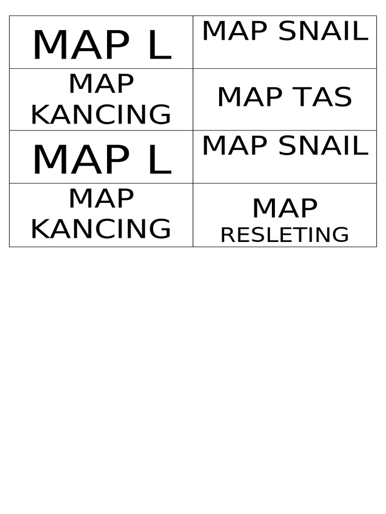 Map L Map L: Map Snail MAP Kancing Map Tas Map Snail MAP Kancing MAP | PDF