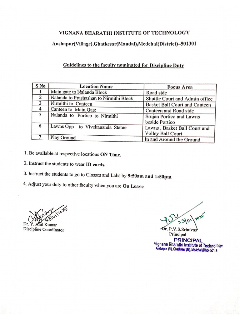 Guidelines For Discipline Duty | PDF