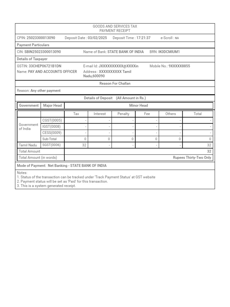GST-Challan Receipt | PDF