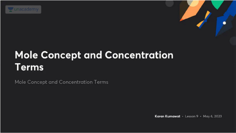 Mole Concept and Concentration Terms No Anno | PDF