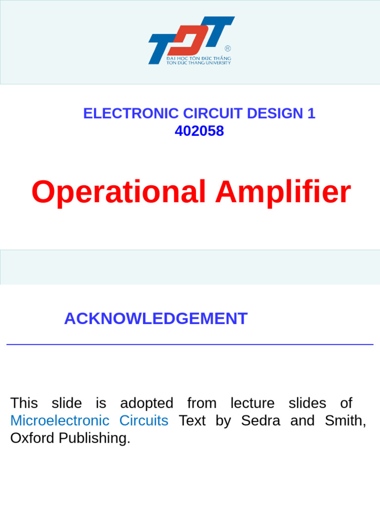 Chapter 6 - Operational Amplifier | PDF | Operational Amplifier | Amplifier