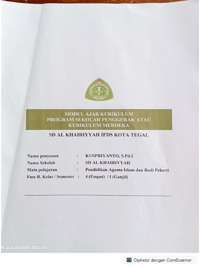 RPP (Modul Ajar) Kls 4 | PDF