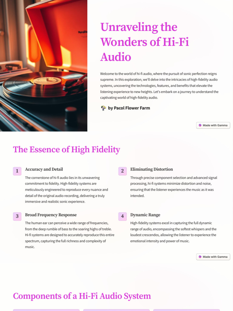 Unraveling The Wonders of Hi Fi Audio | PDF | Loudspeaker | Sound ...