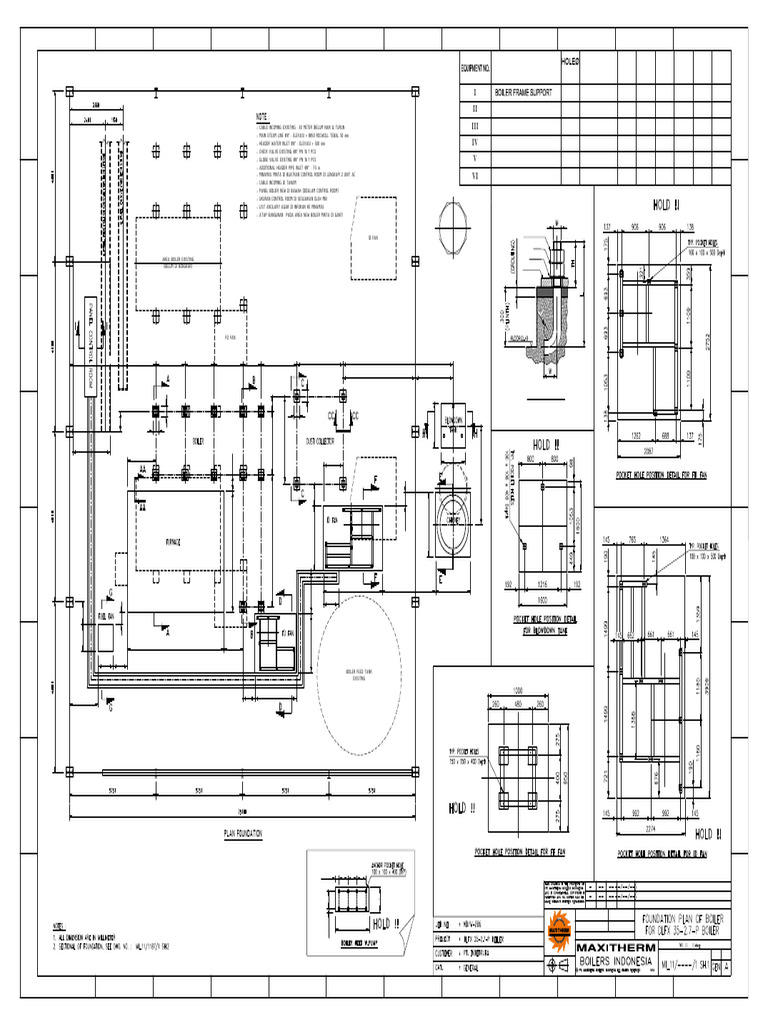 Foundation Boiler 35 DLFX-Sekunyir Sheet 1 | PDF