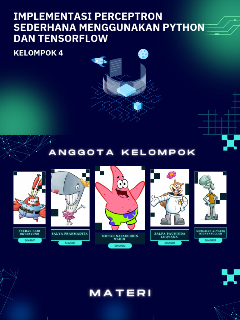 Implementasi Perceptron Sederhana Menggunakan Pythondan TensorFlow | PDF