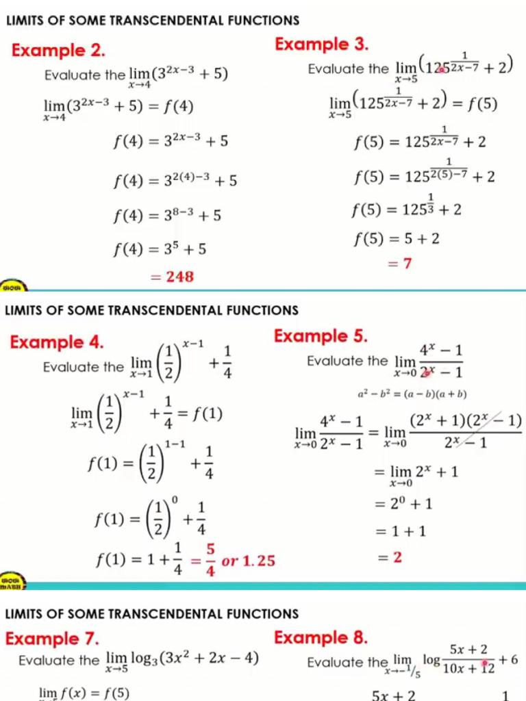 Transcedental Function Exponent and Logarithmiuc | PDF