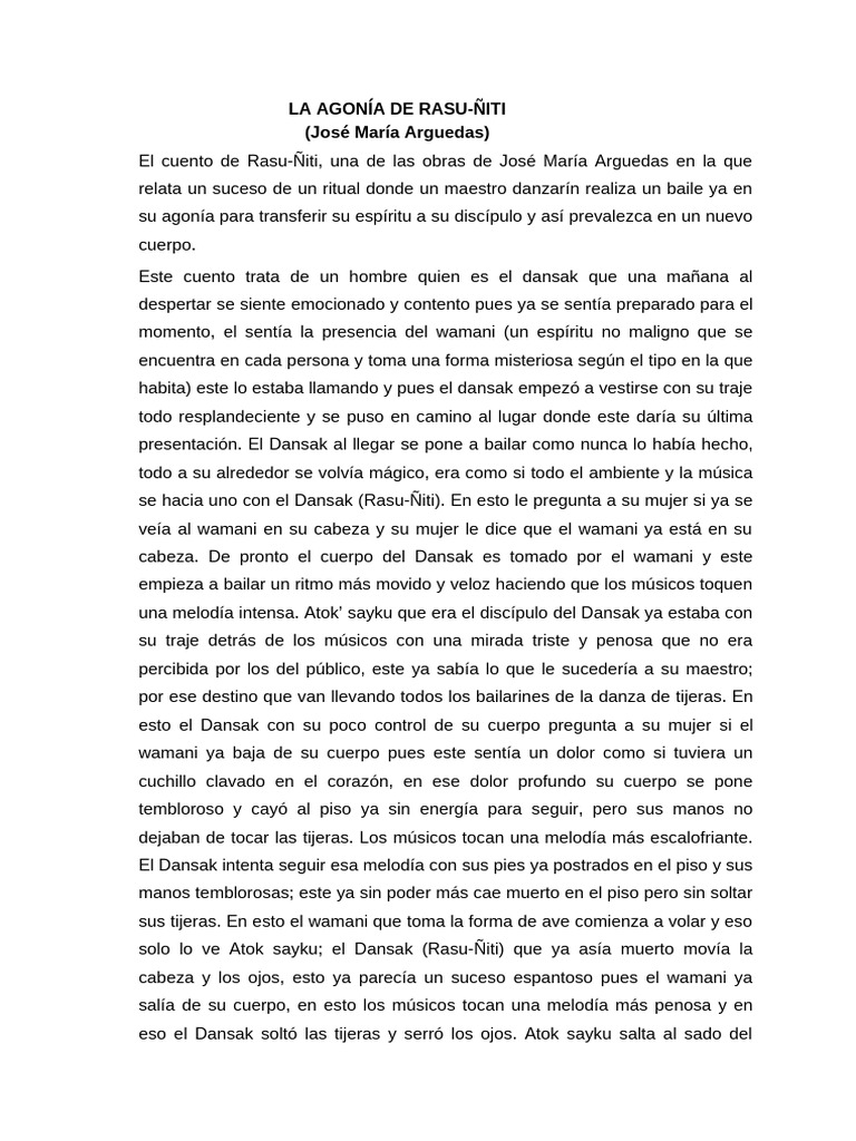 La Agonía de Rasu | PDF | Bailes