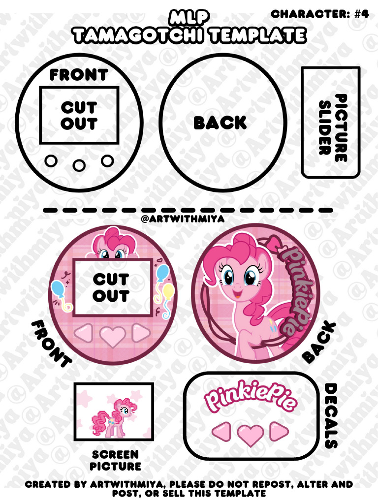 MLP Tamagotchi Templates Pt.2 +3 Characters (Color) | PDF
