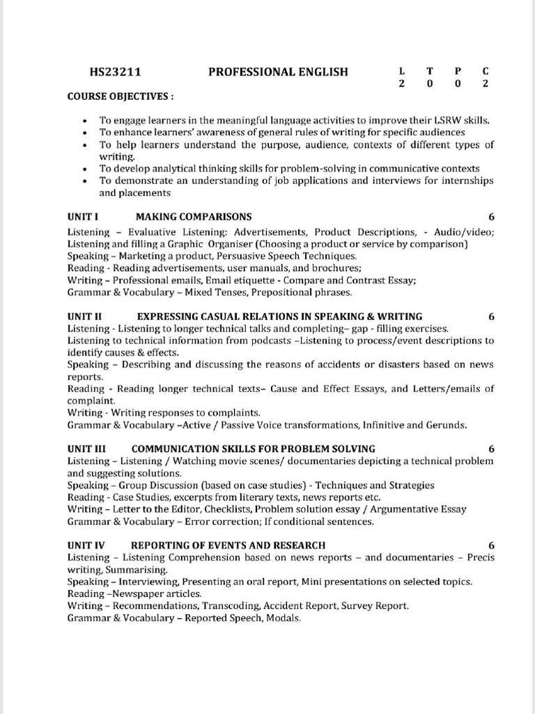 Professional English Course Guide | PDF | English Language | Learning