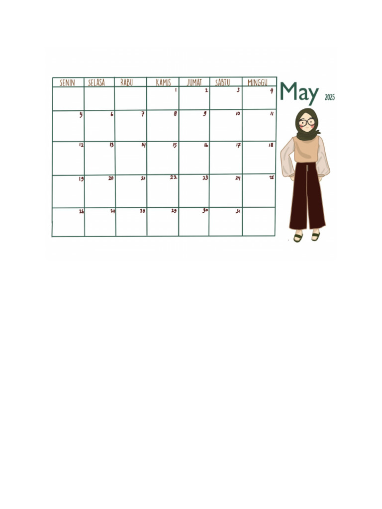 Bulan Mei 2025 Kalender | PDF