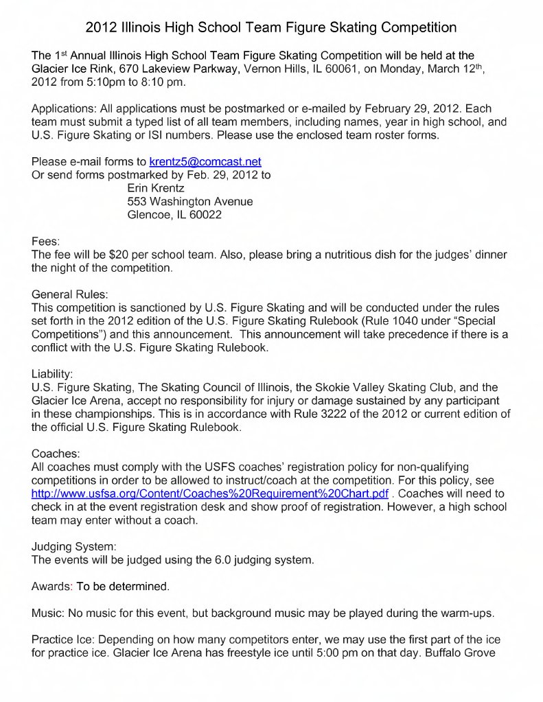 Competition Announcement | PDF | Figure Skating | Winter