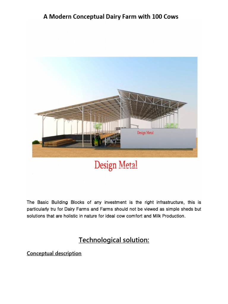 Modern Dairy Farm Design for 100 Cows | PDF | Dairy Farming | Cattle