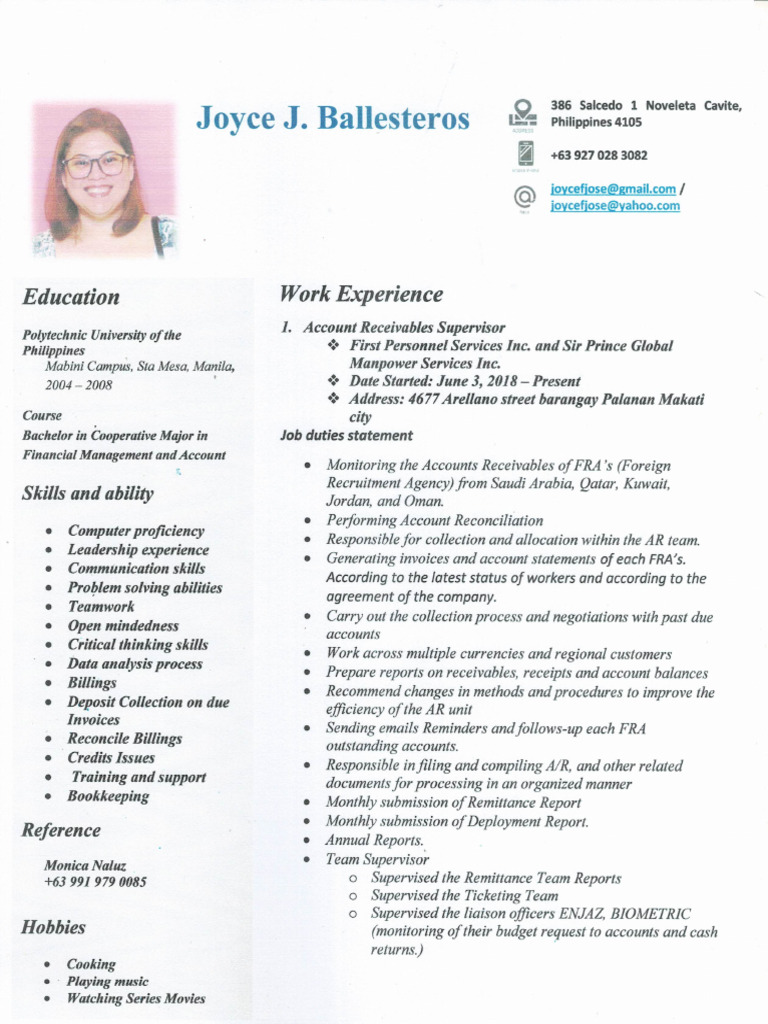 Joyce Ballesteros - CV | PDF