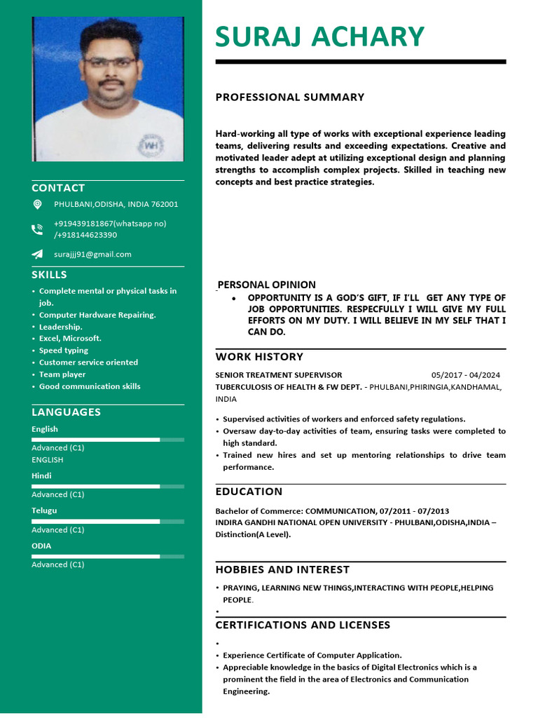 Suraj Achary CV11 | PDF