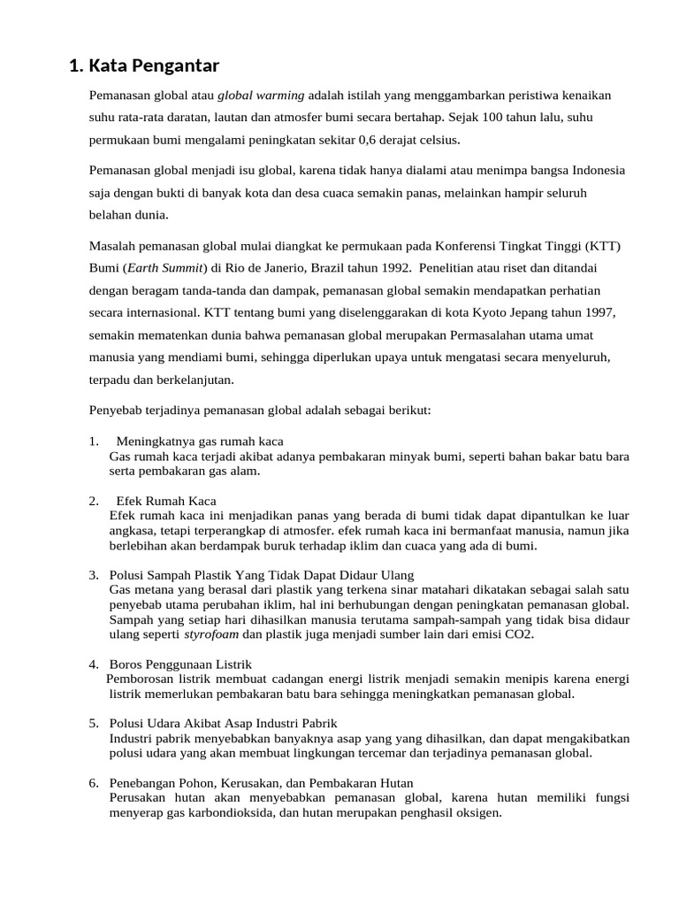 Kata Pengantar PROKLIM | PDF