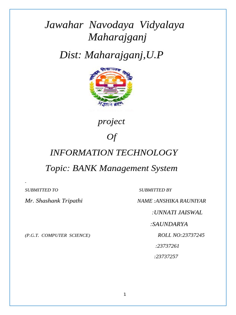 Project 12 - Bank Manaement System | PDF | Software Testing | Computer ...