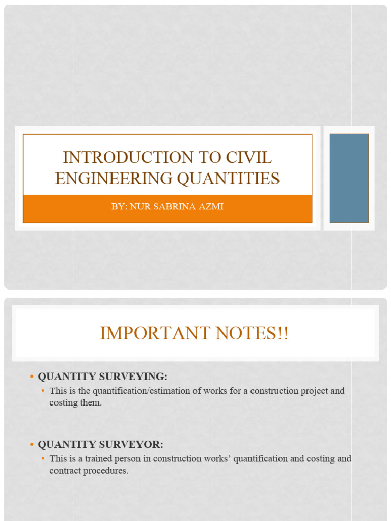 Chap 1 - Introduction To Civil Engineering Quantities | PDF | Multiplication | Measurement