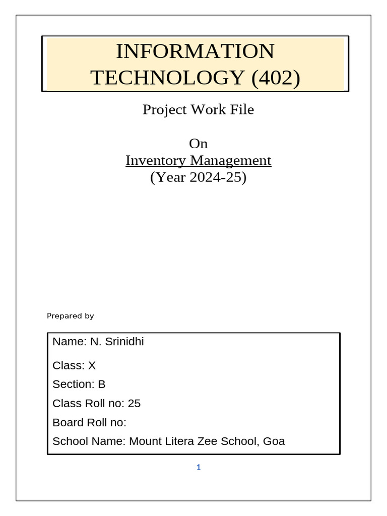 Information Technology Project (Srinidhi) | PDF | Databases | Software Engineering
